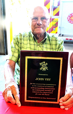 Longtime Liscomb firefighter John Vry honored during town celebration ...